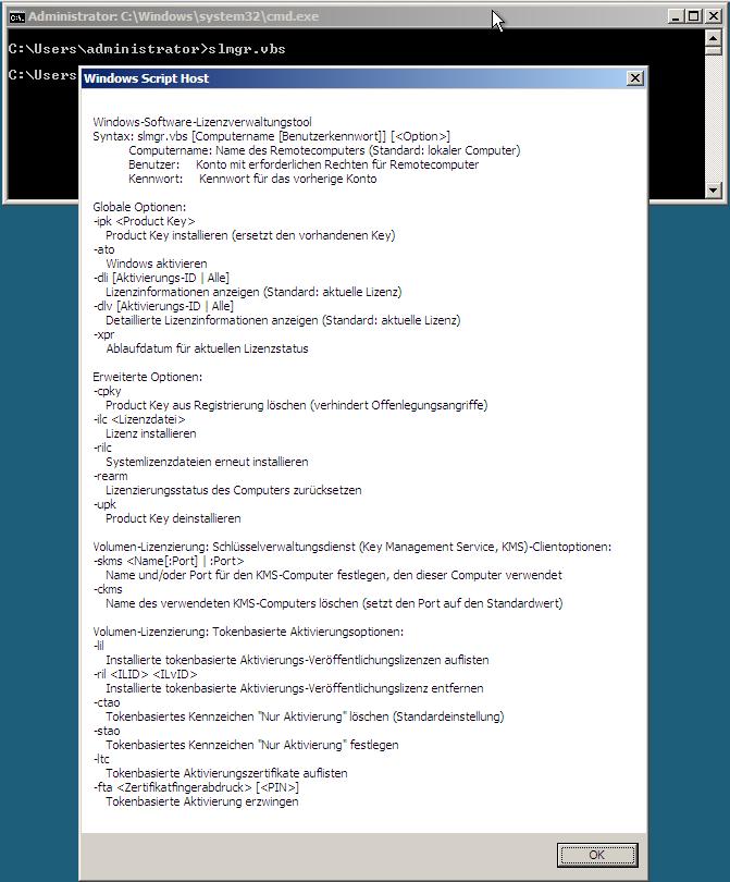 First steps – Windows Server 2008 Core – Installation – gansercom