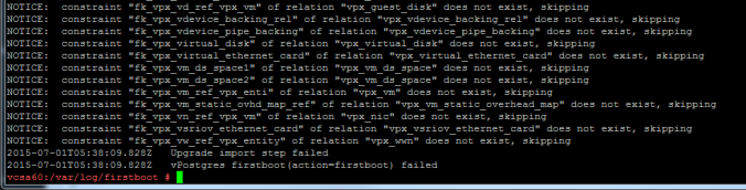 Upgrade Vcsa 55 To Vcsa 60 Fails With Vpostgres Firstboot Error